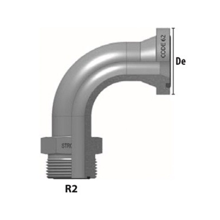 Adaptador 90° Brida Código 62 a Macho Asiento Plano – NORTHFITT